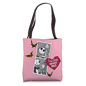 Tim Burton’s The Nightmare Before Christmas Jack Sally Heart Tote Bag