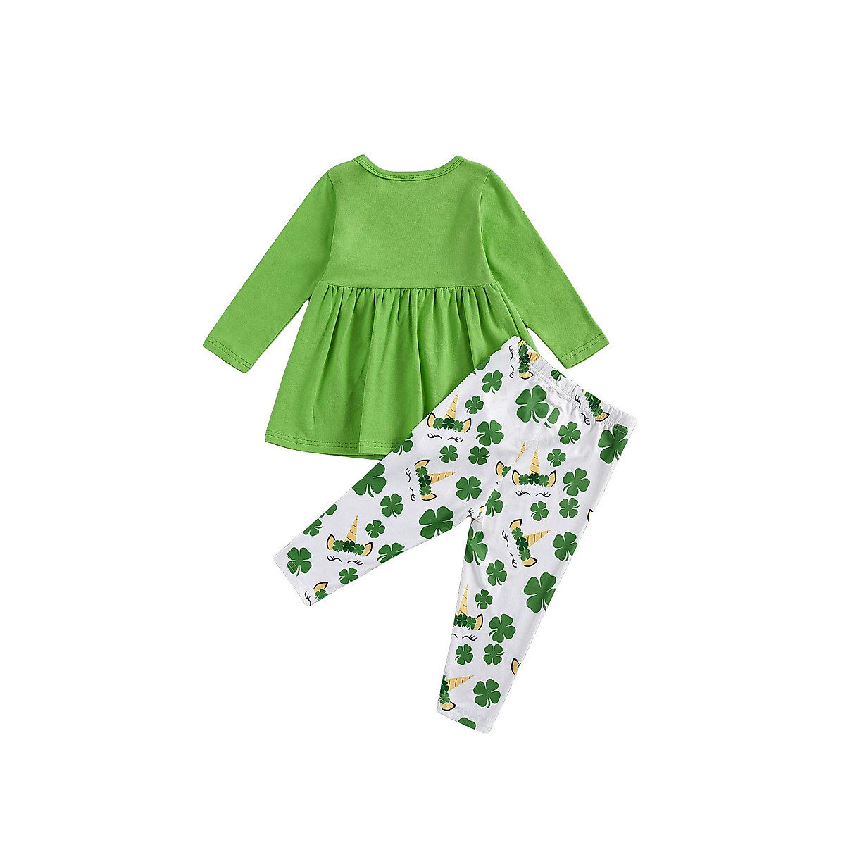 Kids Toddler Baby Girl St Patrick 's Day Clothes Set Clover Unicorn Sweatshirt T-Shirt Tops with Pants 2Pcs Spring Outfit (Unicorn and Clover, 4-5 Years) …