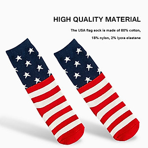 SYIDINZN USA Flag Socks Kids Socks Casual Crew Fashionable Cotton Striped and Star Socks Knee High American Flag Sock for Boys, Girls, Baby, Toddler & Child (4-6 years)