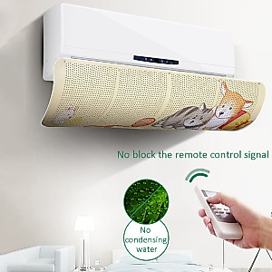 Adjustable Air Conditioner Deflector Vent Deflector, Anti Direct Blowing Baffles Air Conditioning Cover Retractable Air Outlet Wind Shield for Home (Front Hanging-Air Balloon, 35.4x10.6 Inch)