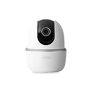 Lorex Pan & Tilt Indoor Security Camera, Wireless 2K WiFi Camera with Person Detection, Two-Way Talk and Smart Home Compatibility, 16GB MicroSD, 1 Camera