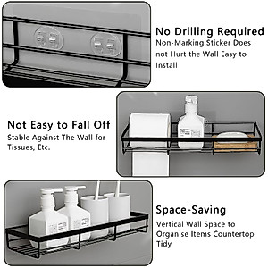 18 PCS Shower Caddy Adhesive Replacement Hooks, Transparent Strong Adhesive Strips, for Soap Holders, Bathroom Shelves, and Kitchen Racks