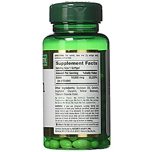 Nature's Bounty Biotin 10,000 mcg, Rapid Release Softgels 120 each