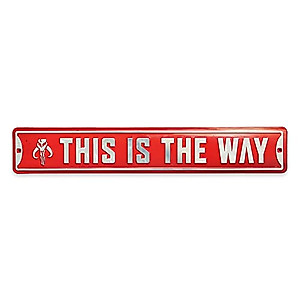 Open Road Brands Disney Star Wars The Mandalorian This is The Way Metal Street Sign - Vintage Star Wars Sign for Man Cave or Movie Room
