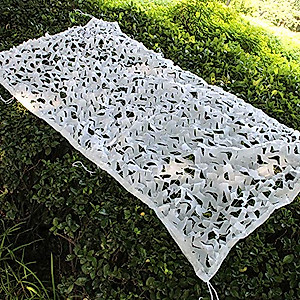HYFAN White Camo Netting Camouflage Accessories for Decoration Sunshade Blind Camping Hunting Military (3 x 6 M)