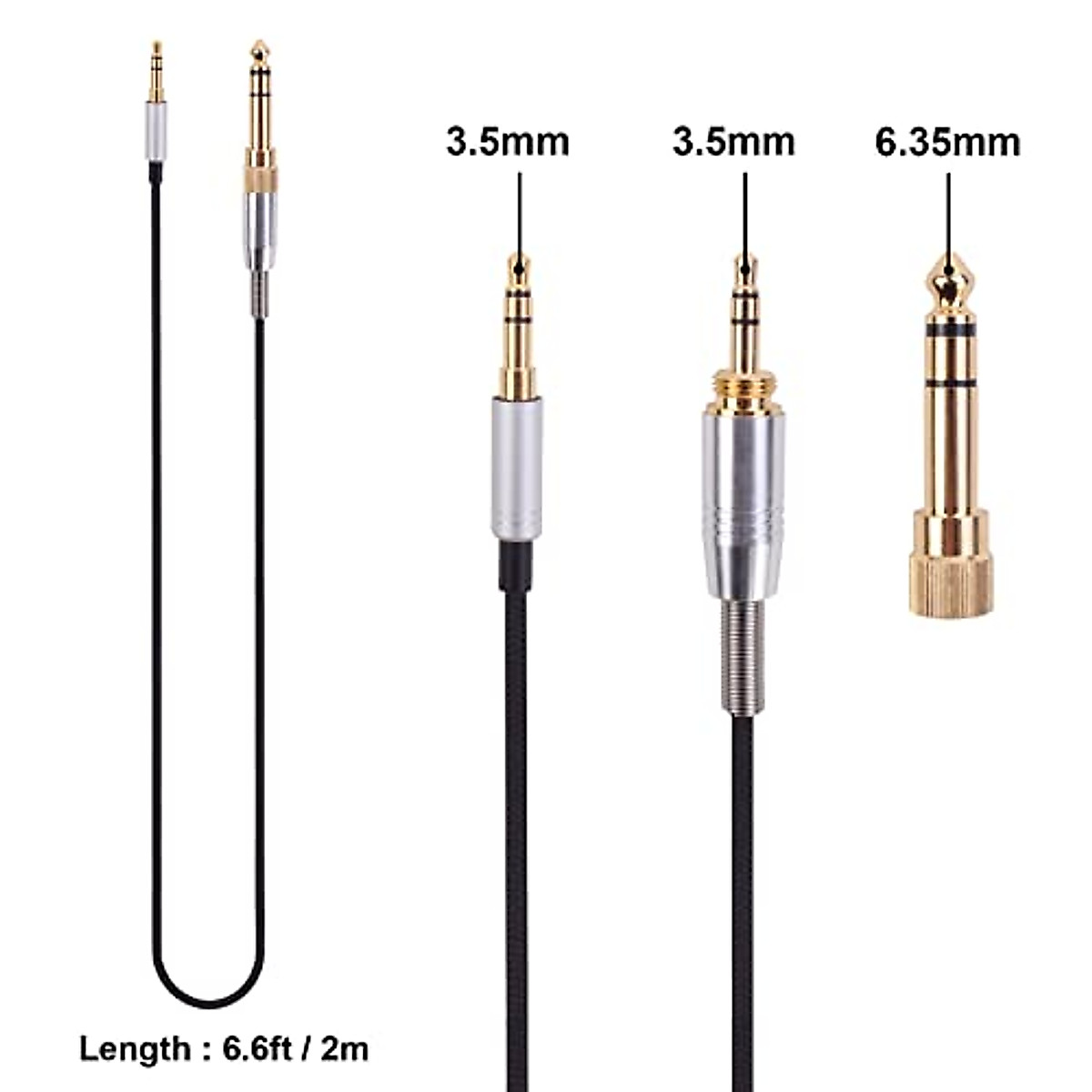 Asobilor Custom One Pro Replacement Cable Cord for Beyerdynamic Custom One Pro/Pro Plus Headphones with 6.35mm Adapter(6.6Ft / 2m)
