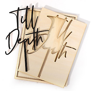 Gothic Till Death Cake Topper - Old English Wedding Cake Topper - Wedding, Anniversary, Valentines Cake Topper (Till Death Cake Topper)