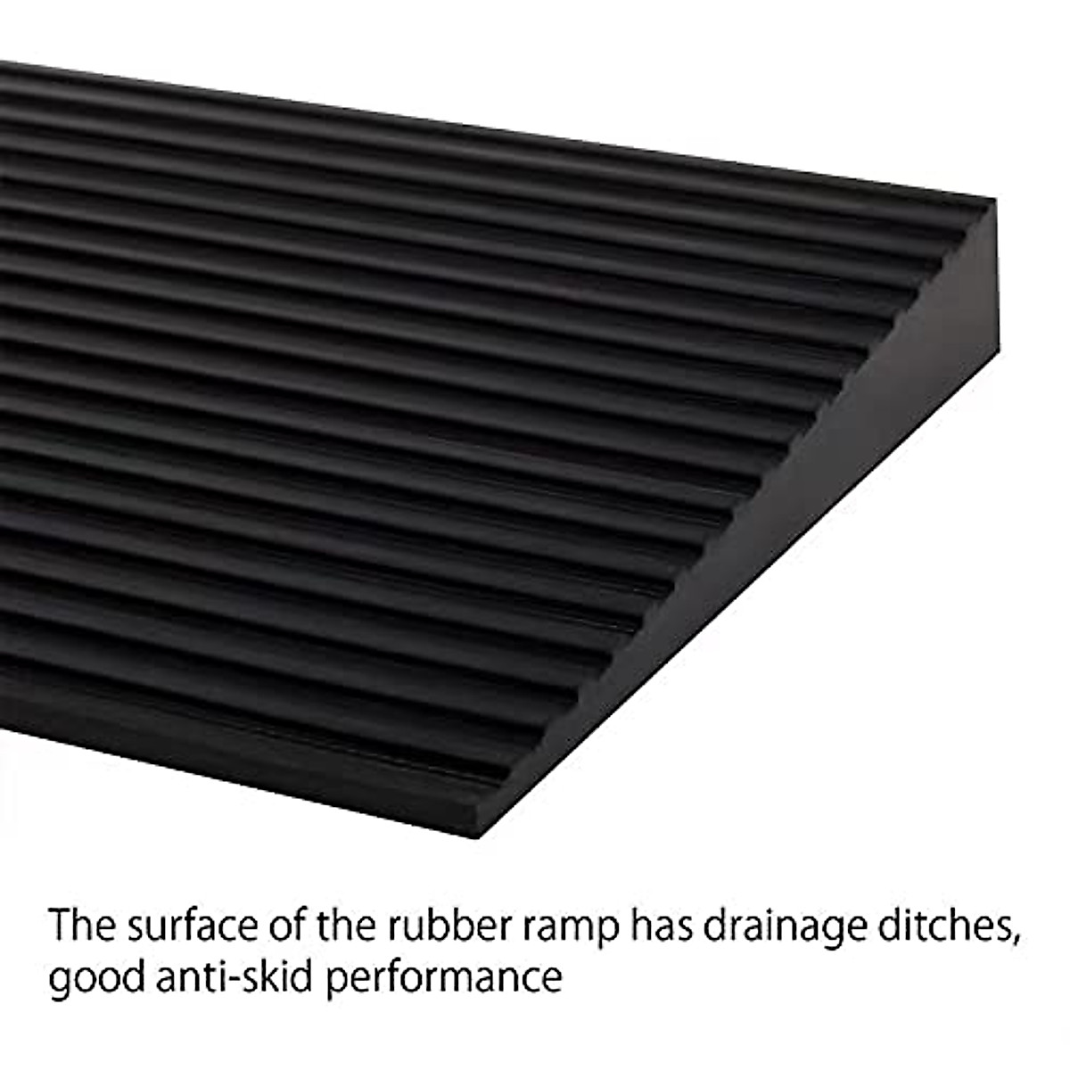CINNYE 1.2'' Rise Solid Rubber Wheelchair Ramp,Threshold Ramp Used for Thresholds,Doorways and Bathroom (High:1.2 Inch(Pack of 1)) Black