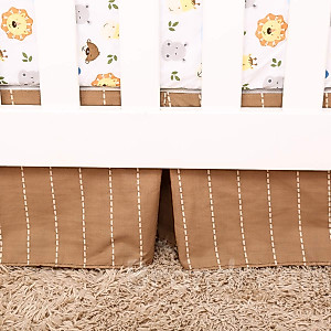 Brandream Crib Bedding Set for Boys Elephant Lion Jungle Nursery Bedding with Diaper Stacker 3D Animals, 4 Piece