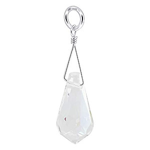 Gem Avenue Teardrop Shape Clear AB Austrian Crystals 1.25 Inch 925 Sterling Silver Charm Pendant for Women