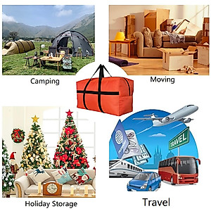 YiKitHom Extra Large Storage Duffle Bag with Zippers and Handles, Heavy Duty Blue Big Long Travel Bag -42x23x13.5Inch