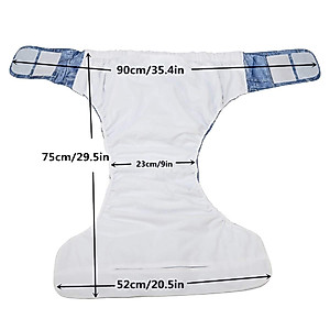 Teen Adult Cloth Diaper Nappy Reusable Washable for Disability Incontinence Large (Scales)