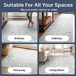 Well Woven Elle Basics Silk Ivory 2'x3' - Non-Slip Rubber Backed Washable Modern Vintage Area Rug for Bedrooms, Kitchens & Entryways - Easy to Clean & Durable