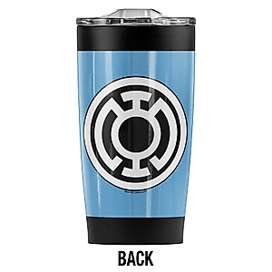 Green Lantern Blue Lantern Logo Stainless Steel Tumbler 20 oz Coffee Travel Mug/Cup, Vacuum Insulated & Double Wall with Leakproof Sliding Lid | Great for Hot Drinks and Cold Beverages