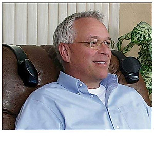 Audio Fox Couch & Armchair Wireless TV Speakers – Assistive, Portable TV Speakers for Hard of Hearing with RF Wireless, Flexible Connections, Voice-Enhanced Sound – Wireless Speakers for TV, Black