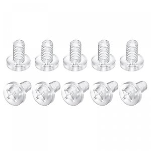 uxcell M4x8mm Plastic Phillips Bolts 100pcs PC Pan Head Machine Screws Transparent