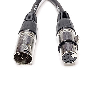 CESS-007 XLR3M to XLR5F DMX512 Adaptor Cable - 3-Pin Male XLR to 5-Pin Female XLR DMX Turnaround - 2 Pack