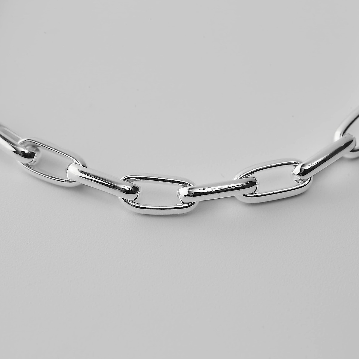 TURQ N TAUPE 925 Sterling Silver Italian Design Long Link Paper Clip Chain Bracelet for Women Men (8.50)