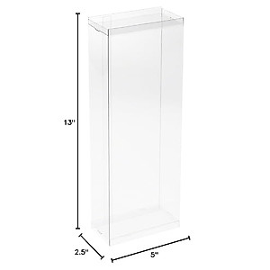 DollSafe Clear Folding Display Box for Large 11-12.5 inch Dolls and Action Figures, 5" W x 2.5" D x 13" H, Pack of 2