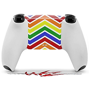 WraptorSkinz Skin Wrap compatible with Sony PS5 DualSense Controller Zig Zag Rainbow (CONTROLLER NOT INCLUDED)