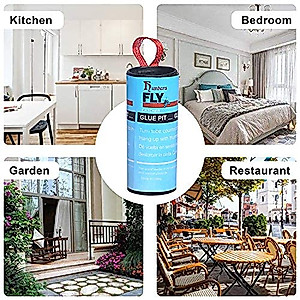 Dwcom 20 Pack Sticky Fly Traps Hanging, Fly Paper Strips Fly Ribbon Catcher Gnat Mosquito for House, Kitchen, Bullpen, Stable, Pasture
