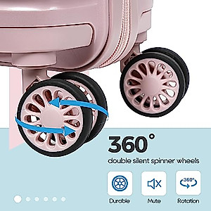 Melalenia Luggage Carry On Suitcase Sets, Expandable PP Hard Shell Suitcase with Spinner Wheels,Travel Luggage with TSA Locks 22x14x9 Airline Approved