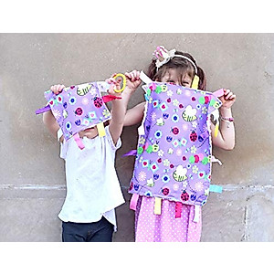 Baby Jack & Co 8x8” Garden Lovey Tag Toys for Babies - Baby Crinkle Toys - Crinkle Toys for Baby - Soft & Safe - Learn Shapes & Colors - Ideal Baby Toy - BPA Free w/Stroller Clip