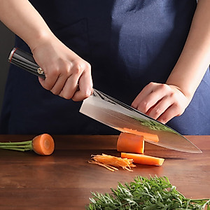 Cangshan YARI Series X-7 Damascus Steel 8-inch Chef's Knife with Sheath