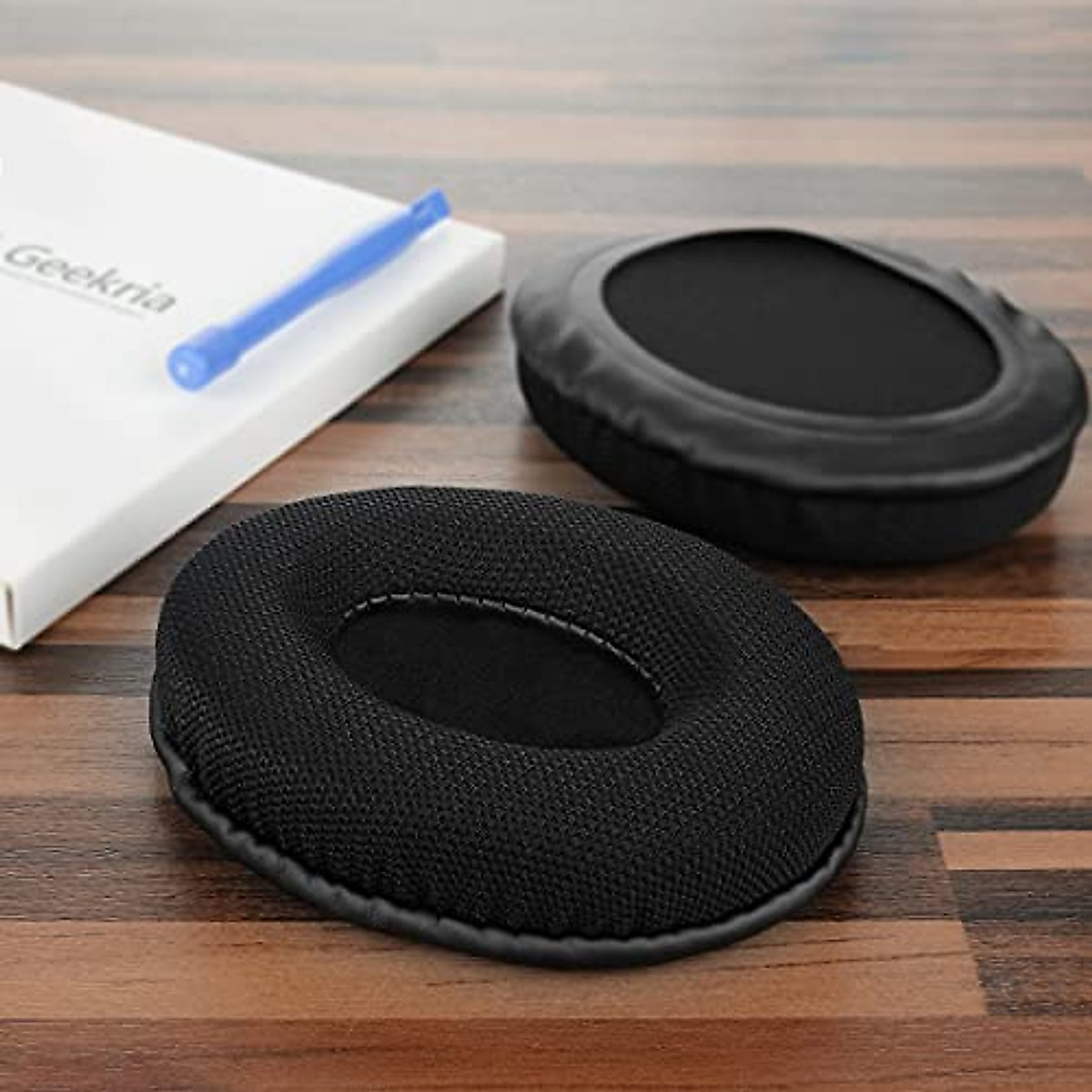 Geekria Comfort Mesh Fabric Replacement Ear Pads for Turtle Beach Ear Force XP500, XP400, XP300, XO Four, XO Three, XO ONE Gaming Headphones Ear Cushions, Ear Cups Cover Repair Parts (Black)
