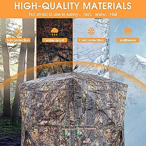 XProudeer Hunting Blind See Through Ground Blinds with 270 Degree,2-3 Person Pop Up Hunting Blinds with Chair,Camouflage Hunting Tent for Deer & Turkey Hunting,Hunting Gear and Hunting Accessories