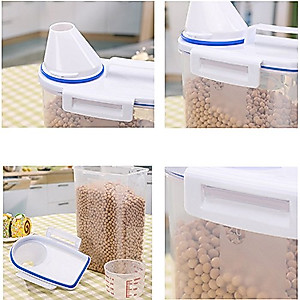 Airtight Food Storage Container with Lids 2L, Cereal Dispenser Rice Bin, Clear Plastic Storage Box with Airtight Design Measuring Cup Pour Spout, for Kitchen Flour Rice Sugar, Keeps Food Fresh Dry