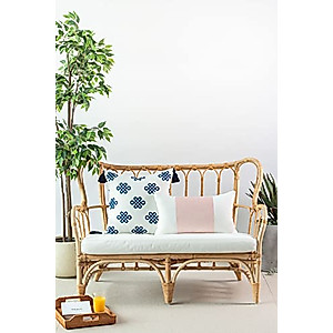 Hofdeco Coastal Patio Indoor Outdoor Lumbar Pillow Cover ONLY for Backyard, Couch, Sofa, Velvet Pink Wide Striped, 12"x20"