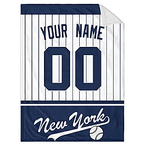 ANTKING New York Blanket Throw Blanket Custom Any Name and Any Number Gifts for Men Women Baby
