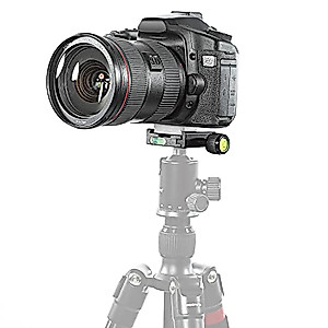 Neewer Aluminium 50mm Quick Release Plate QR Clamp 3/8-inch with 1/4-inch Adapter and Built-in Bubble Level