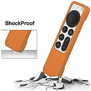 Remote Case for Apple TV 4K Siri Remote 2021 2022 - Auswaur Silicone Protective Remote Cover Case Compatible with Apple TV 4K / HD Siri Remote 2021 2022 Controller (2nd Gen/3rd Gen) - Orange