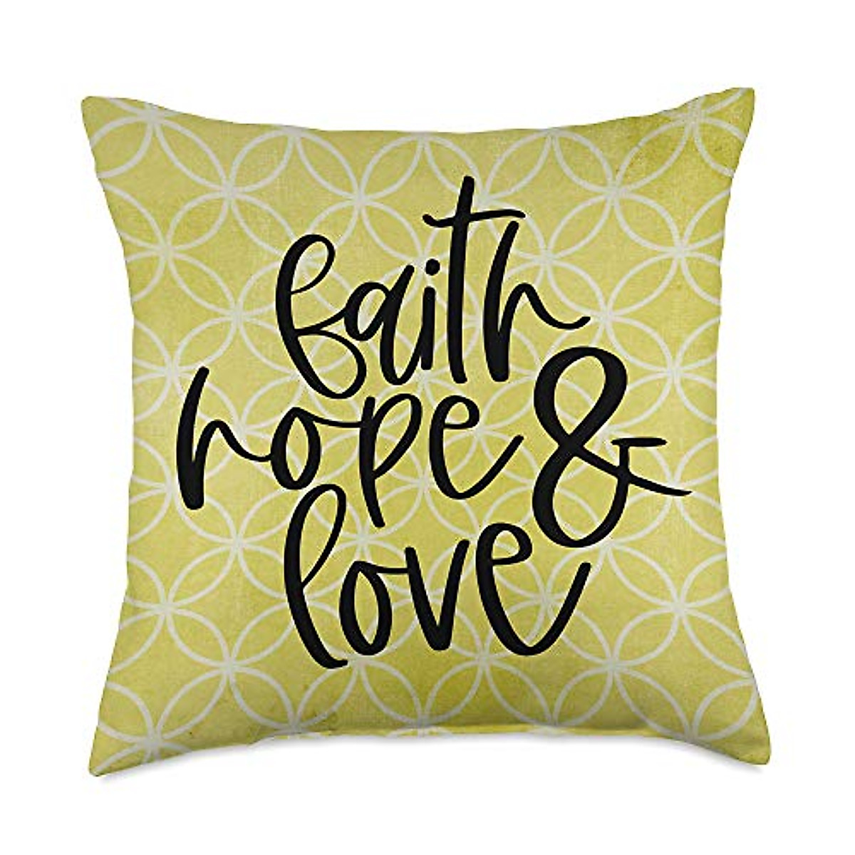 Faith Based Gift Christian Housewarming Art Decor Faith Hope and Love Bible Verse Scripture 18 x 18 Throw Pillow, 18x18, Multicolor