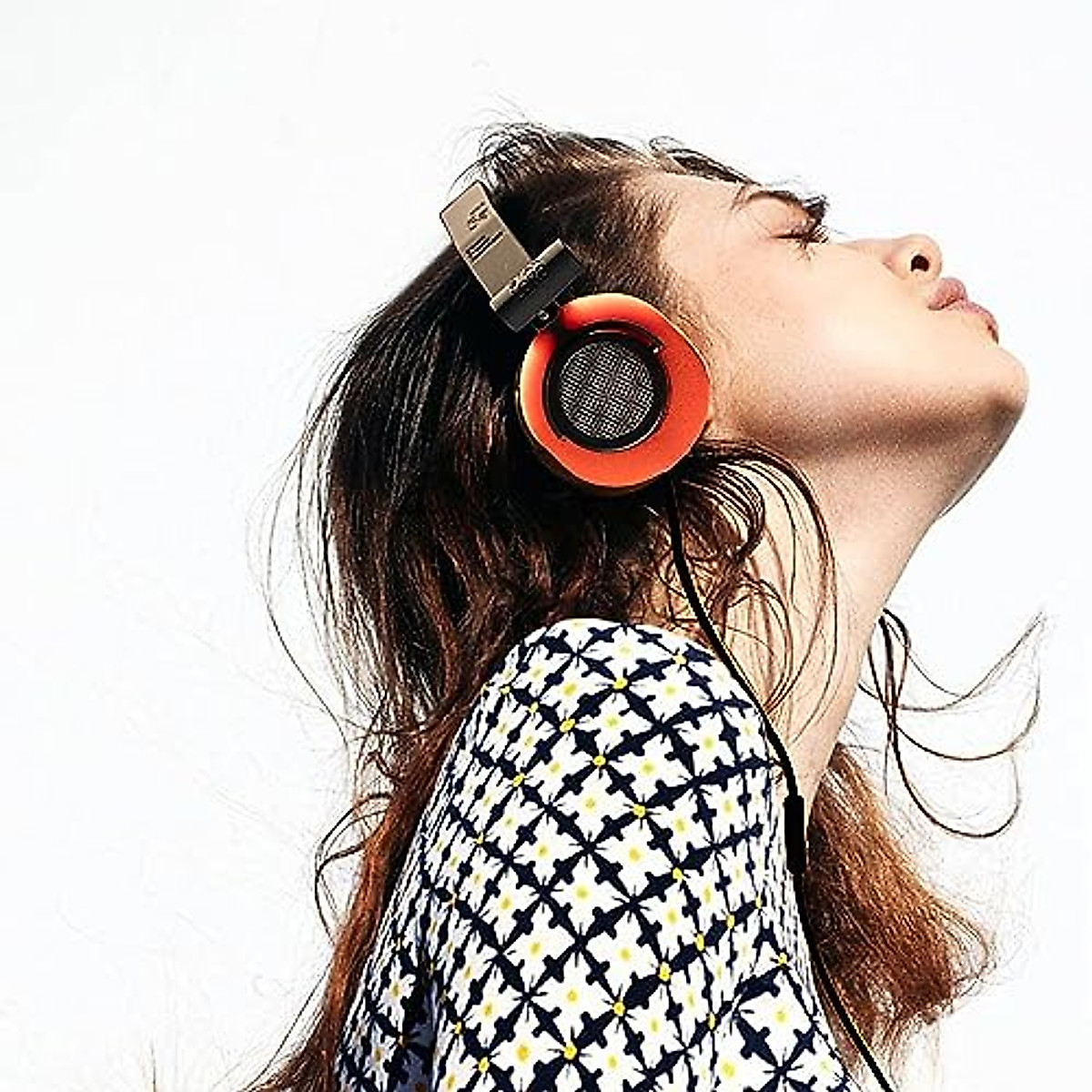 Invent Lord Style Lightweight Earphones Hi-Fi Stereo Earphone Headset Orange ear pad Steel Mesh 3.5mm Jack Classic