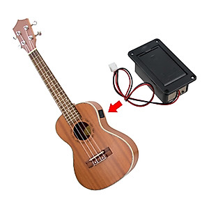 Geesatis 1 pcs 9V Battery Box Case Holder Guitar Plastic 2-Pin Black Pickup Battery for Guitar Bass Pickup Replacement Tool, No Terminal