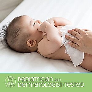 Nice 'N Clean Scented Baby Wipes | Made with Plant-Based Fibers | Green Tea Cucumber Scent | 64 Wipes (Pack of 6)