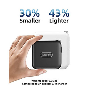 USB C Wall Charger,imuto 90W/60W GaN III Dual USB C Ports PD 3.0 Fast Charger Type C Block USB-C Power Adapter Charger Compatible MacBook Pro Macbook Air M1/M2 Laptop Steam Deck iPad iPhone with Cable