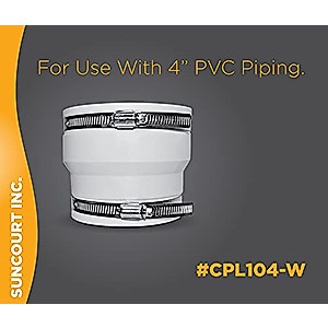 Suncourt Centrax RDK04 Radon Fan Mitigation Kit, Indoor and Outdoor Installation, Inline Centrifugal Fan with Rubber Couplers (4 inch x 4 inch) and Air Pressure Indicator, White