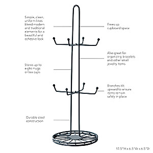 Spectrum A83410 Yumi 8-Mug Holder, Black