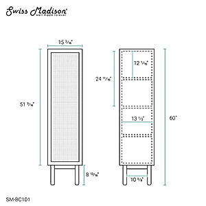 Swiss Madison Well Made Forever Classé 15" W x 60" H x 15" D Linen Cabinet in Oak