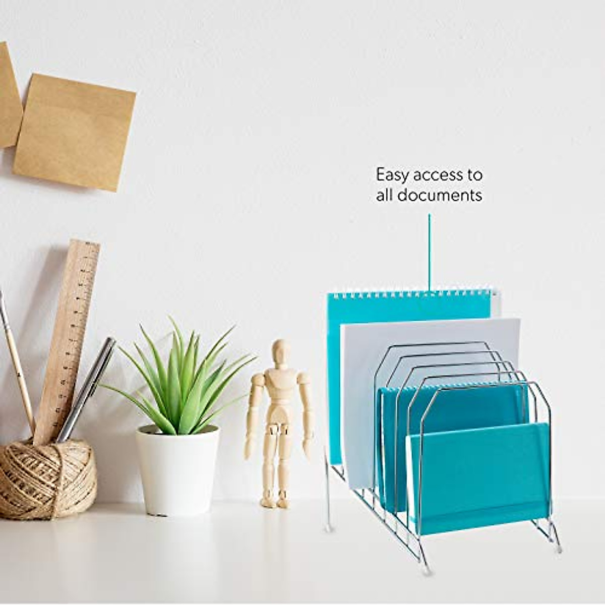Mindspace Multi Step File Organizer | Stackable Letter Tray | File Holder | The Wire Collection, Silver