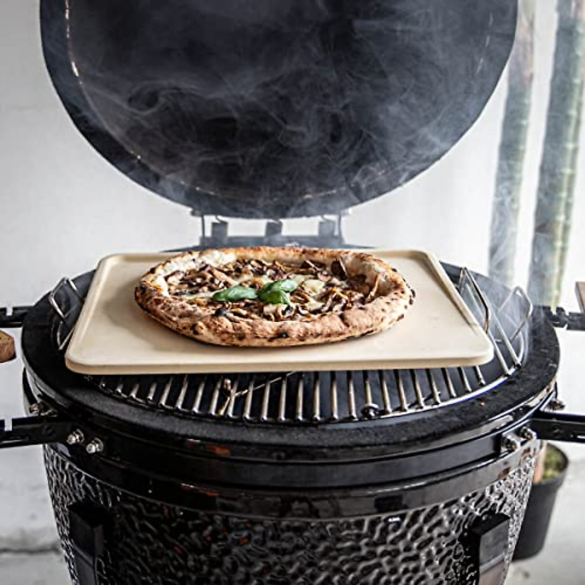 Boska Pizza Stone Plate Deluxe - Best for Oven, BBQ, and Grill - Natural Non-Toxic and Non-Stick Surface - Thermal Shock Resistant Cooking Stone - Heavy Duty Ceramic Cookware