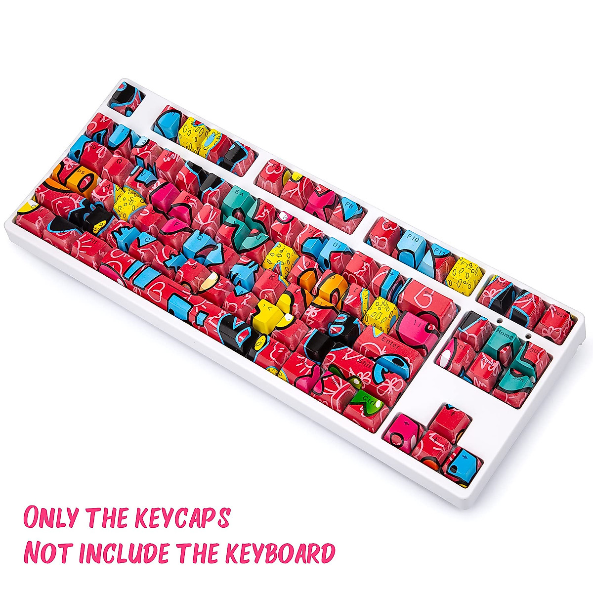 UniCusMech ABS Keycaps 104 Keys OEM Profile Gaming Keycap Set Backlight Frosted Thickened for Cherry MX Gateron Kailh Switch Mechanical Keyboard(Red)