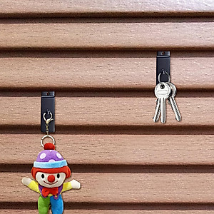 Metal Slatwall Utility Hooks, 10pcs Commercial Slatwall Picture Hook Notch Picture Display Hooks Hangers Painting Hook for Photo Frame Painting Arts Center Slat Panel (Black)