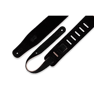 Levy's Leathers MS26-BLK 2.5" Hand-Brushed Suede Guitar Strap, Black