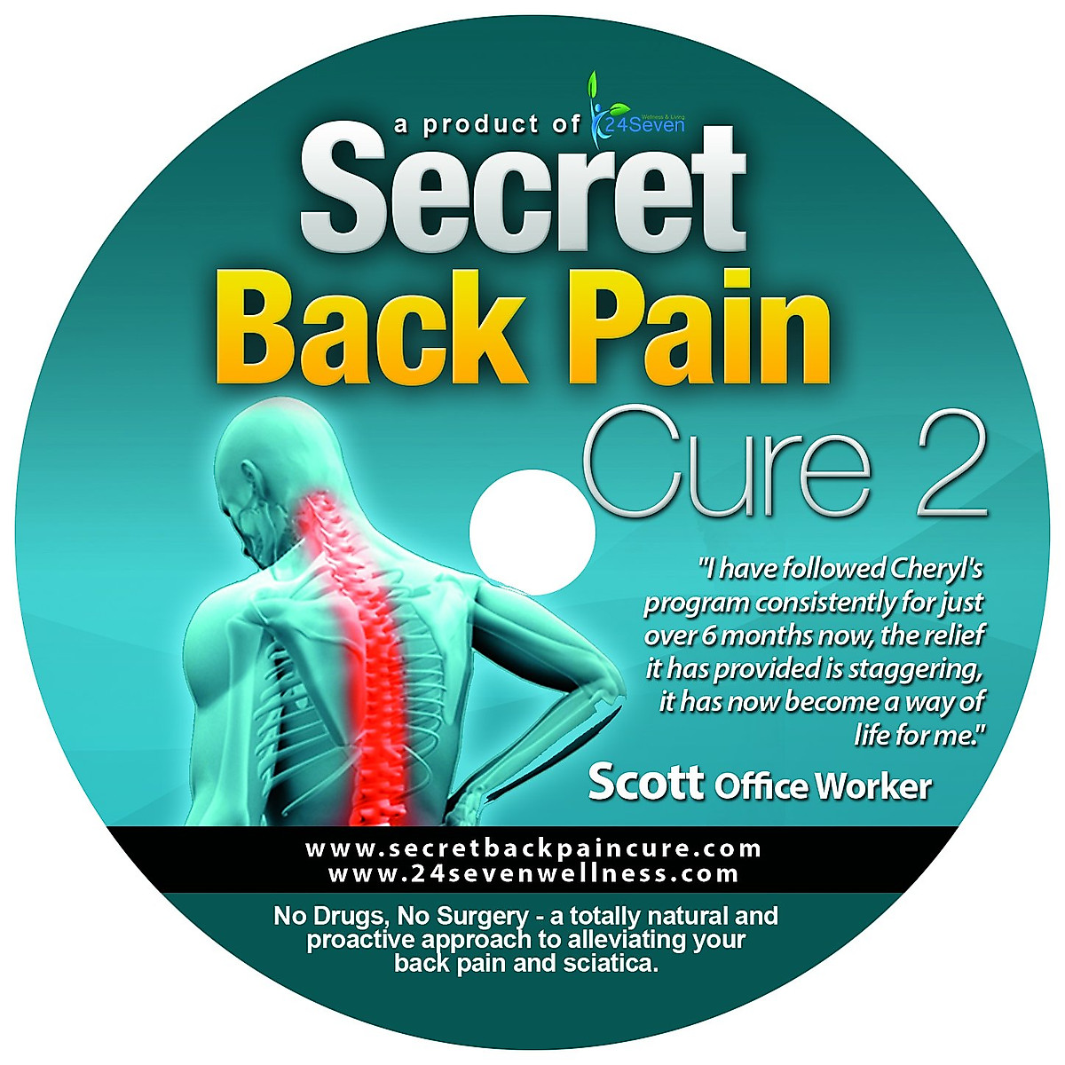 24Seven Wellness and Living Secret Back Pain Cure 2 DVD Exercises Designed to Promote Improved Stability and Posture.Yoga and Pilates Based Program for Relief of Lower, Upper Back Pain.