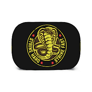 Cobra Strike Hard Fast No Mercy Karate Insulated Lunch Box Portable Thermal Cooler Tote Bag with Front Pocket Reusable Leakproof Lunch Bags for Women Men Girls Adults Work Hiking Picnic Travel